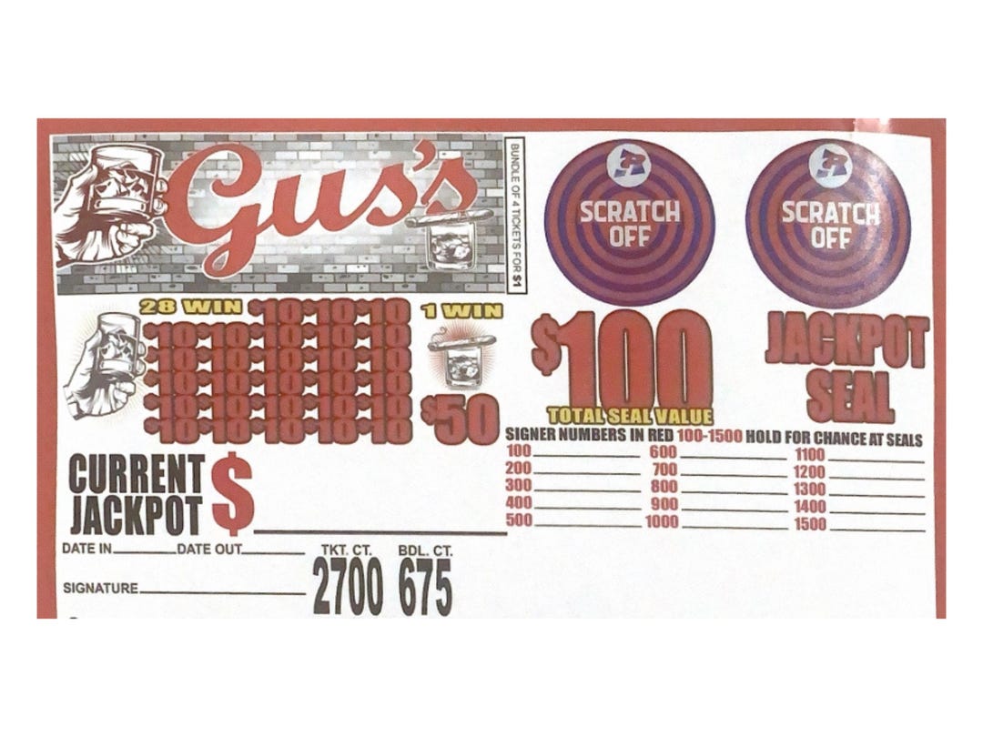 Gus's tip Jar 1 Point Jar Ticket Pull Tabs Game - Etsy