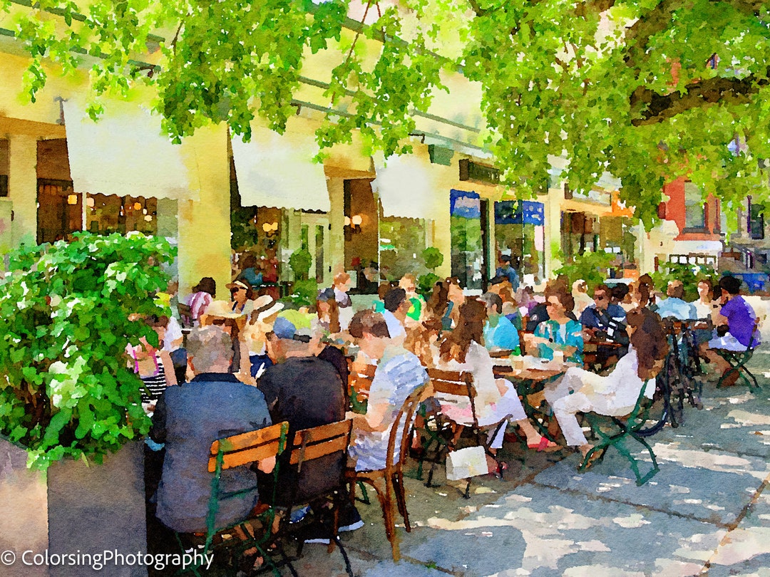 Café Life, Summer, Street Scene, Watercolor, Print - Etsy