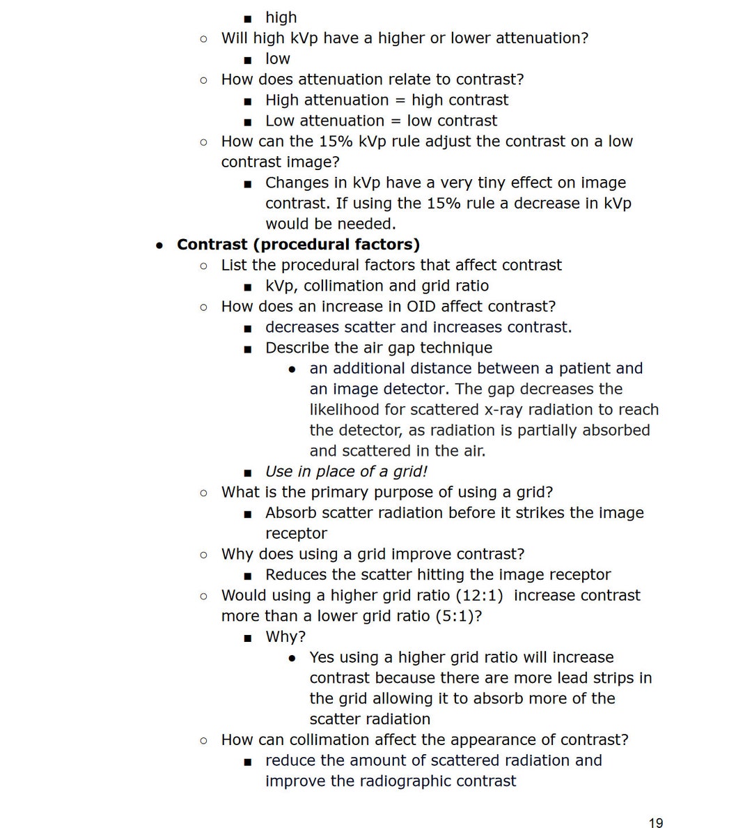 Radiology Technology ARRT Review Outline Notes Over 80 Pages PDF + Word ...