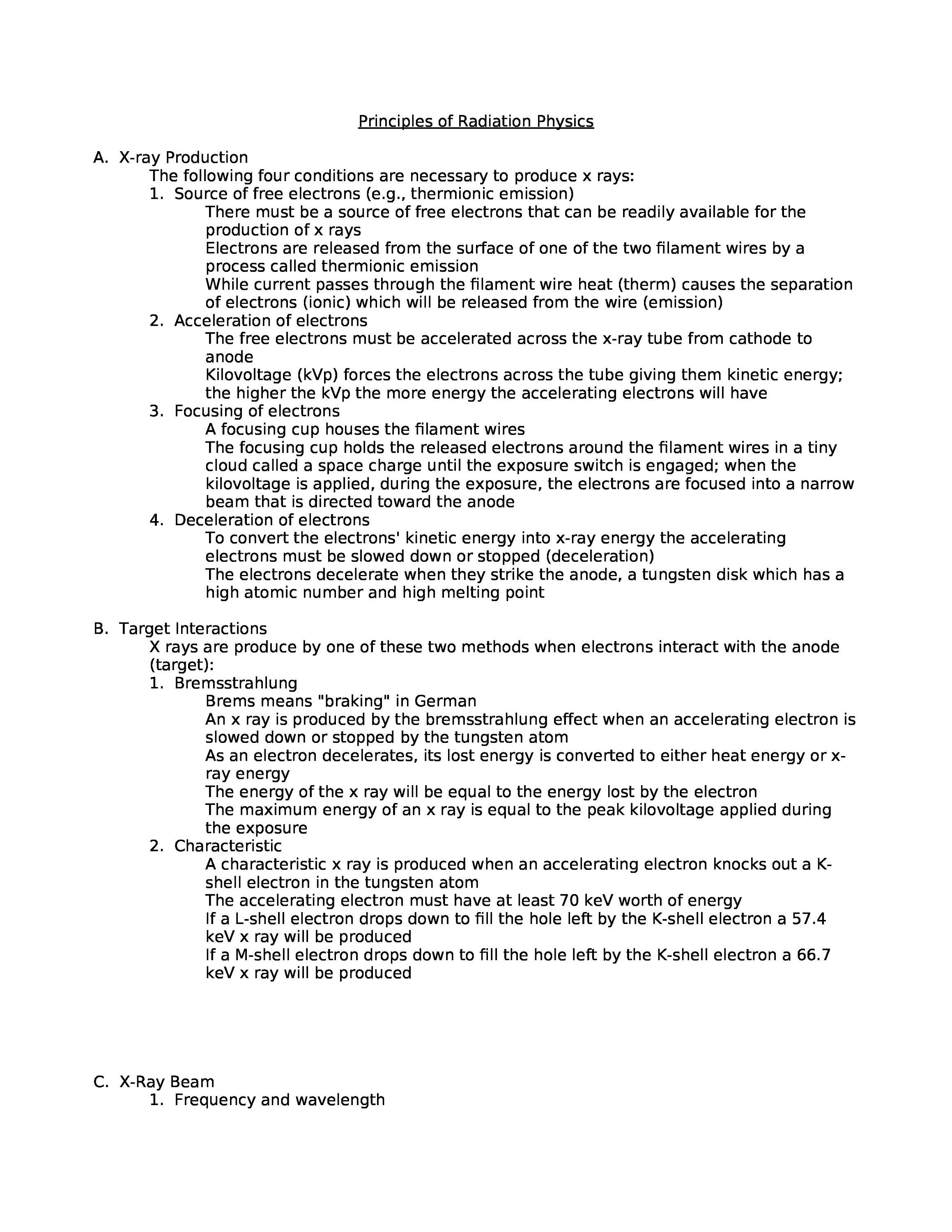 Radiology Technology Review Notes Over 100 Pages ARRT PDF Typed Sheets ...