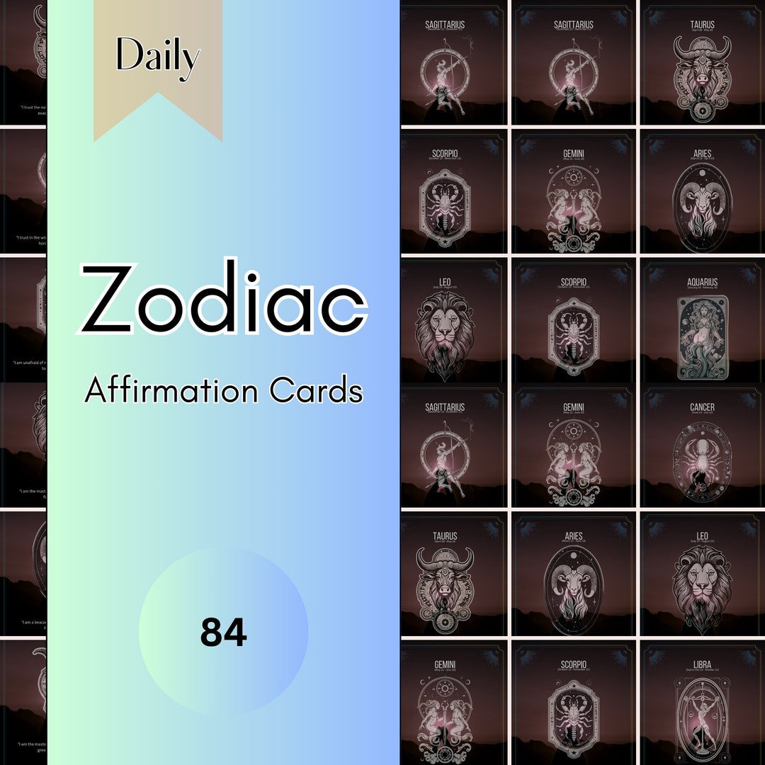 84 Zodiac Daily Affirmation Cards - Unique Zodiac Affirmations ...