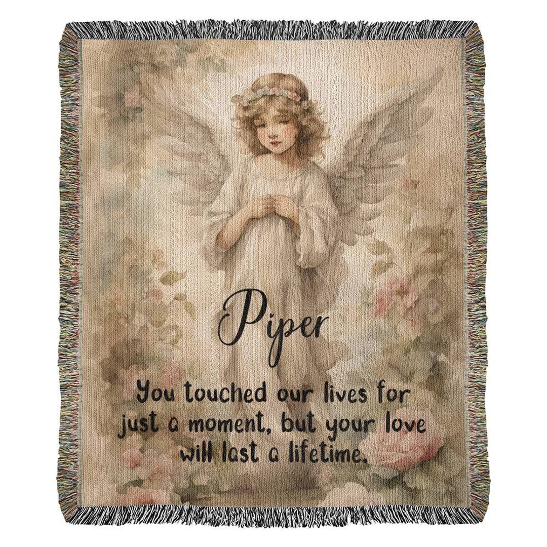 Personalized Memorial Angel Heirloom Woven Blanket for Loss of Baby ...