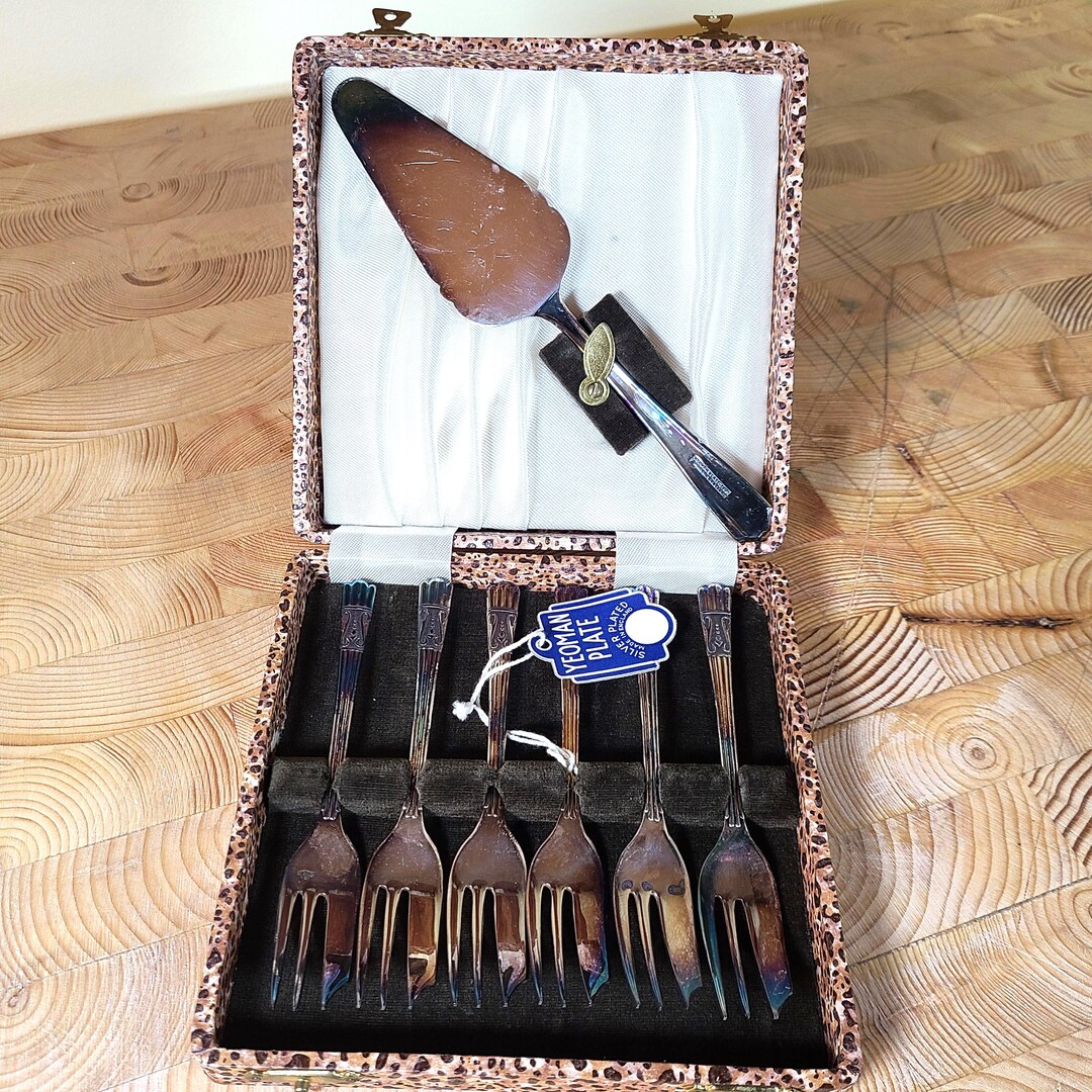Vintage, Art Deco, Mid Century Modern Cake Fork Set - Etsy