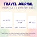 Printable Travel Journal, Travel Checklist, Travel Bucket List, Travel ...