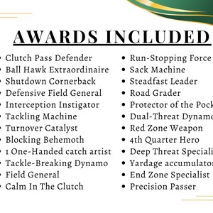 Football End of the Season Awards: All-inclusive Awards Every Player ...