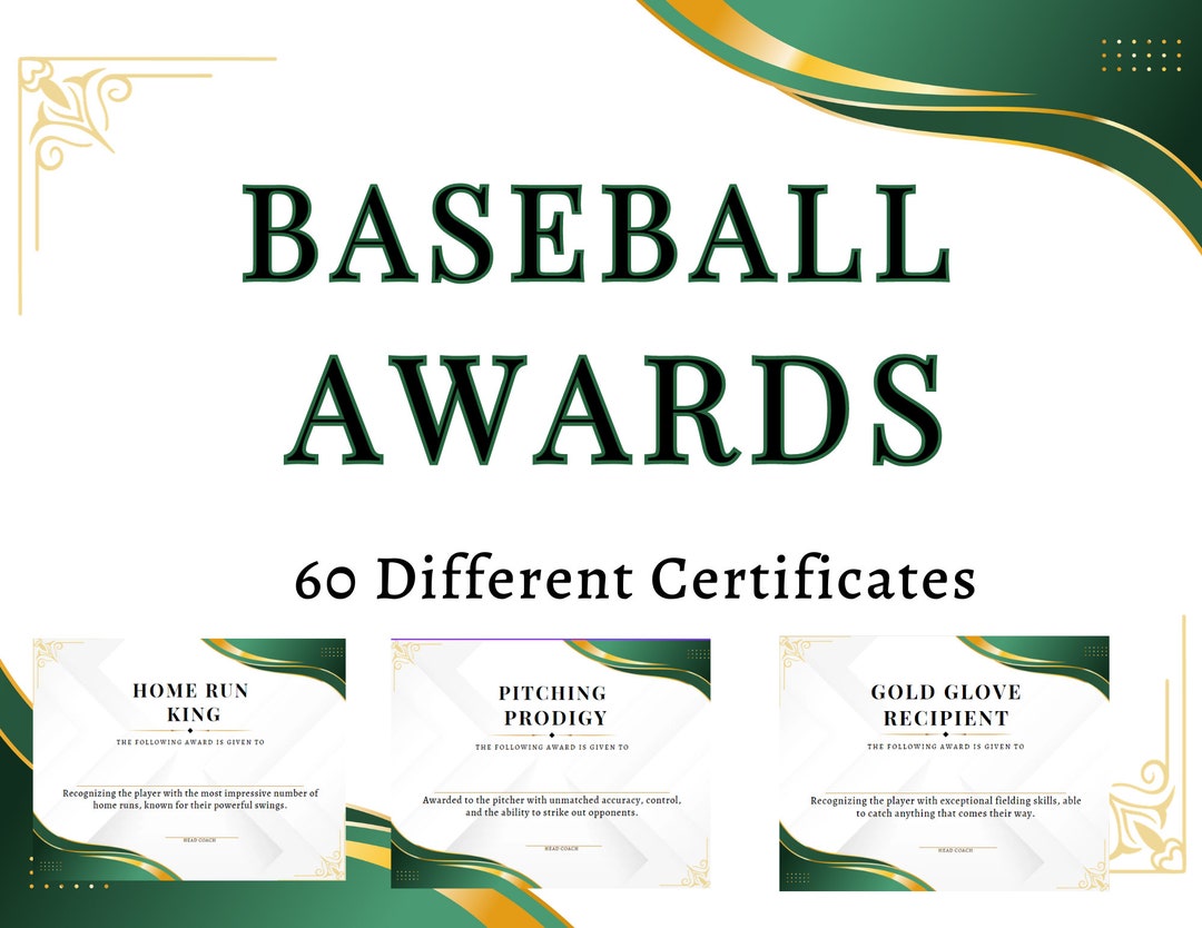 Baseball/softball End of Season Certificates: All-inclusive Awards ...