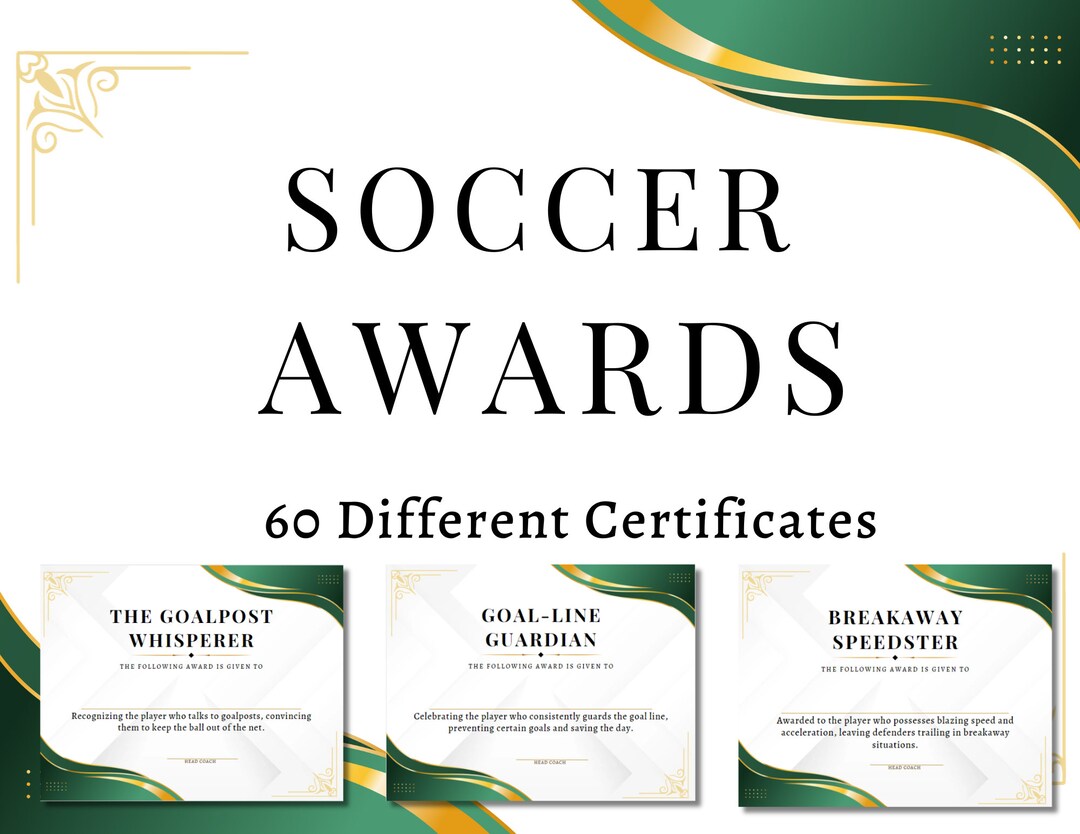 Soccer End of Season Certificates: All-inclusive Awards Every Player ...