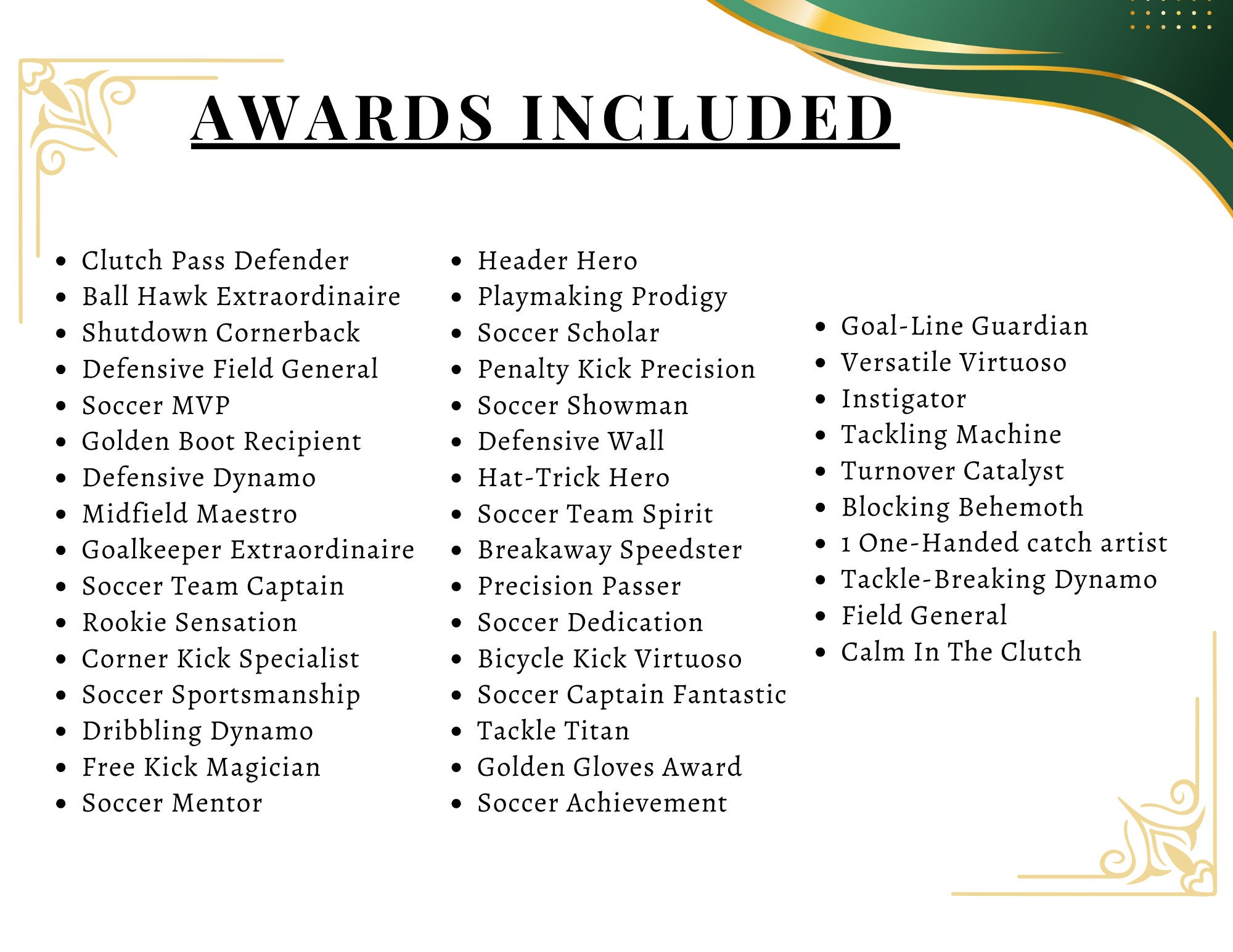 Soccer End of Season Certificates: All-inclusive Awards Every Player ...