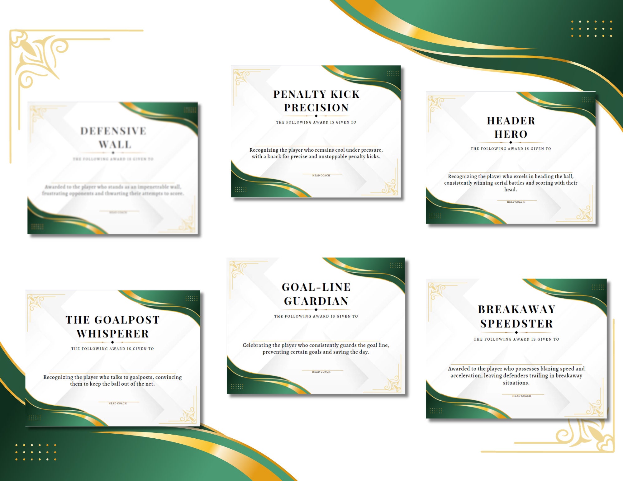 Soccer End of Season Certificates: All-inclusive Awards Every Player ...