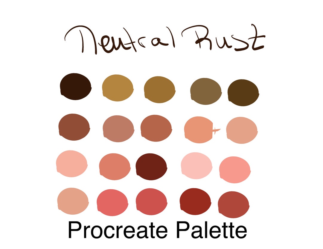 Neutral Rust Procreate Color Palette - Etsy