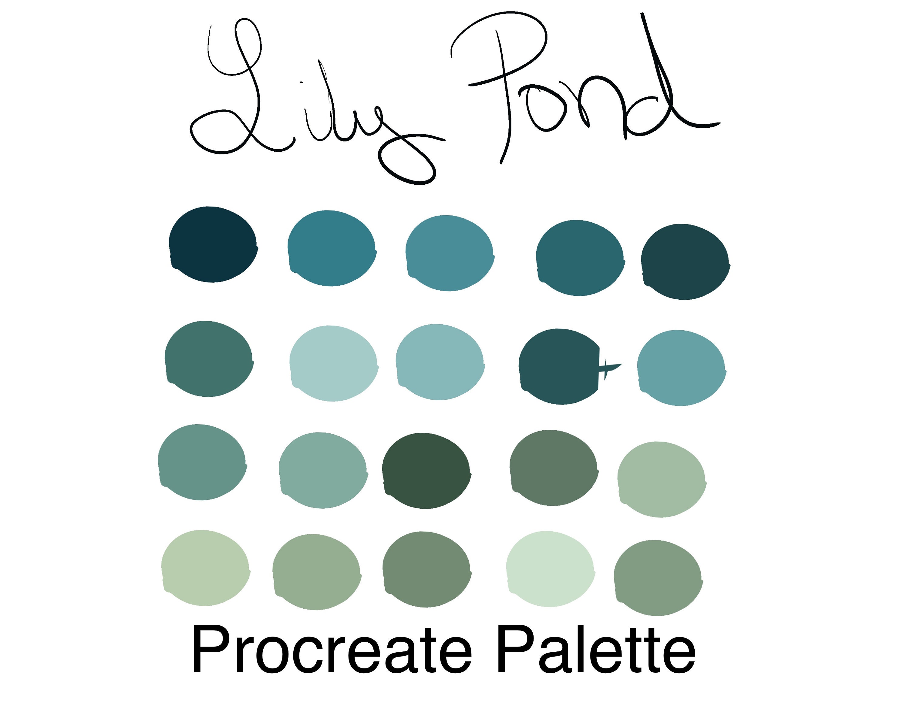 Lily Pond Procreate Color Palette - Etsy