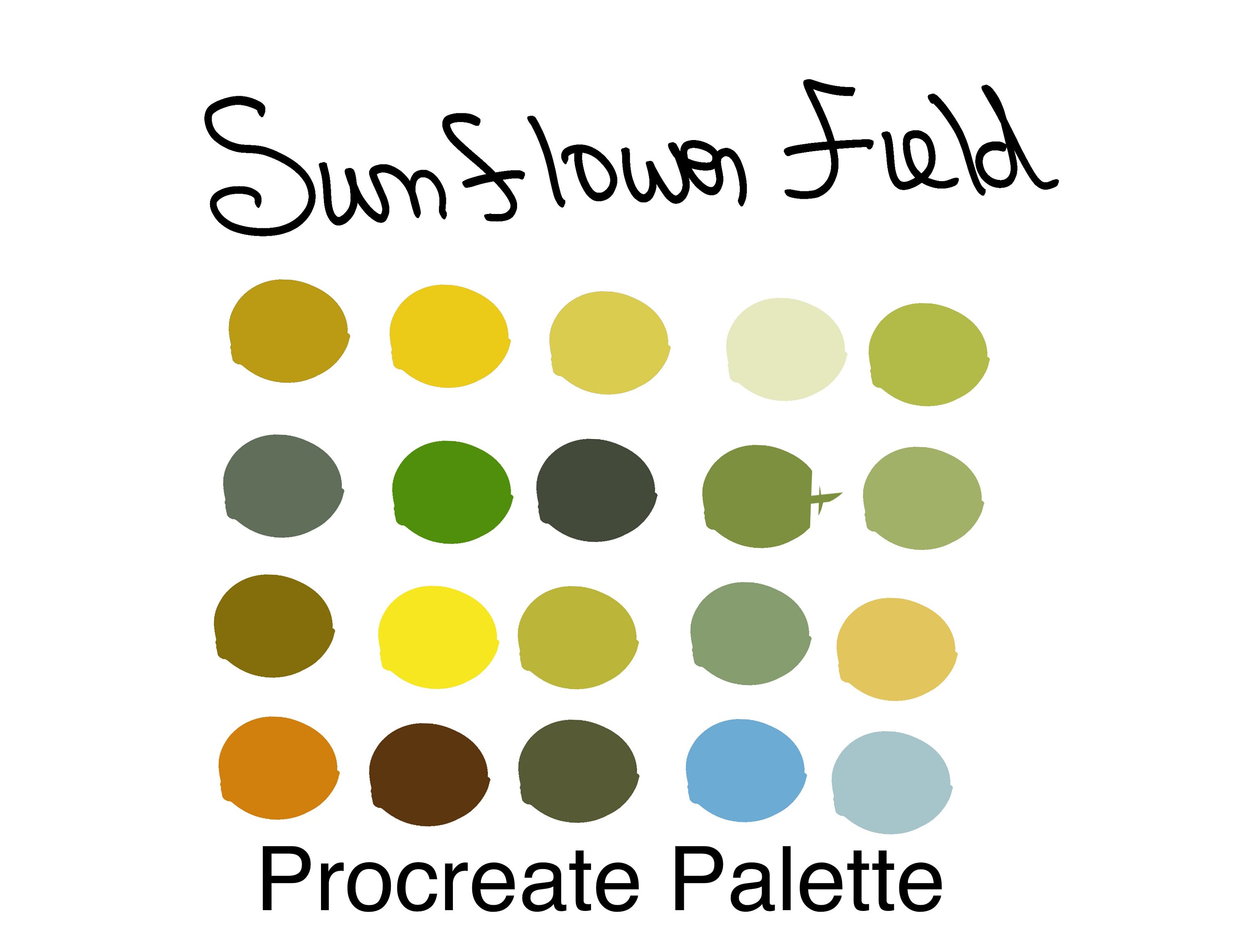 Sunflower Field Procreate Color Palette - Etsy