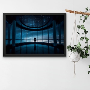 Mysterious Man Poster, Universe Print, Galactic Design Art, Fantasy ...