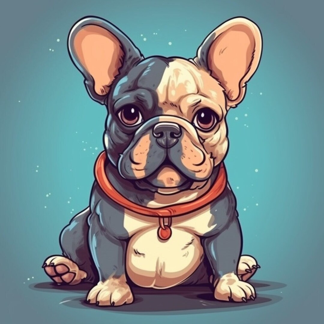 Frenchie Digital Design Download, French Bulldog Background, Cute Dog ...