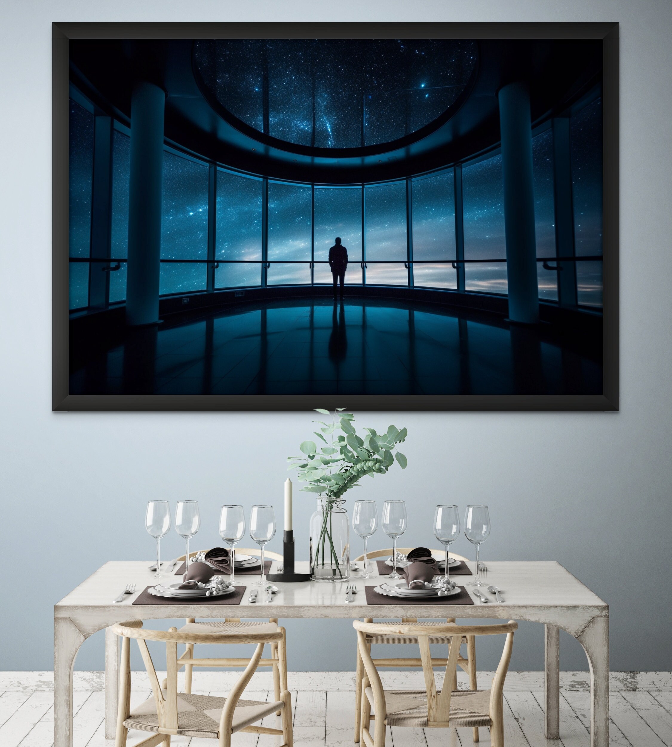 Mysterious Man Poster, Universe Print, Galactic Design Art, Fantasy ...