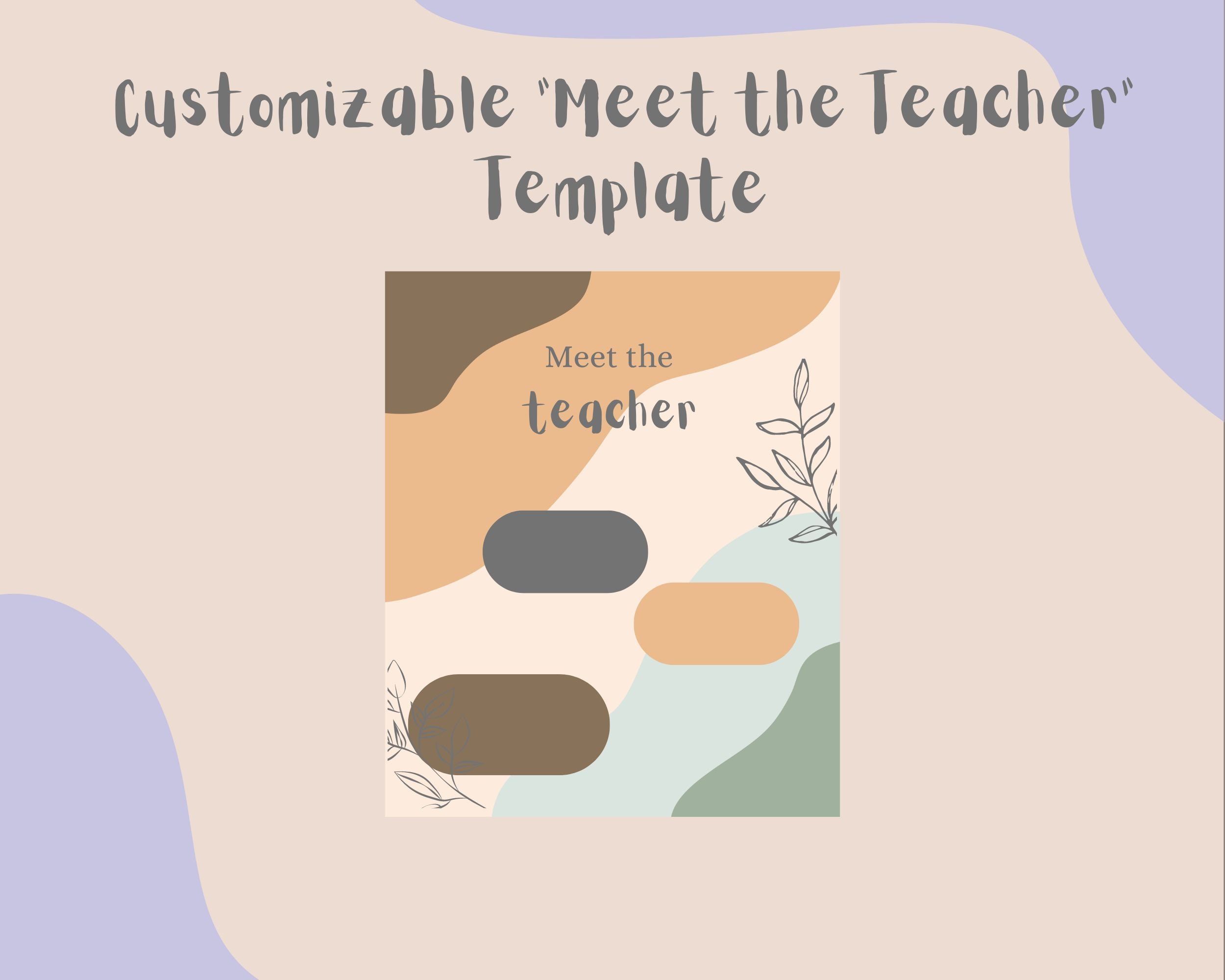 Downloadable Meet the Teacher Customizable Template - Etsy