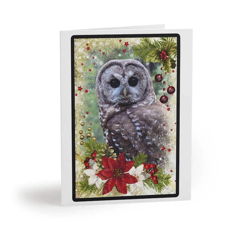 Owl Christmas Card - Etsy