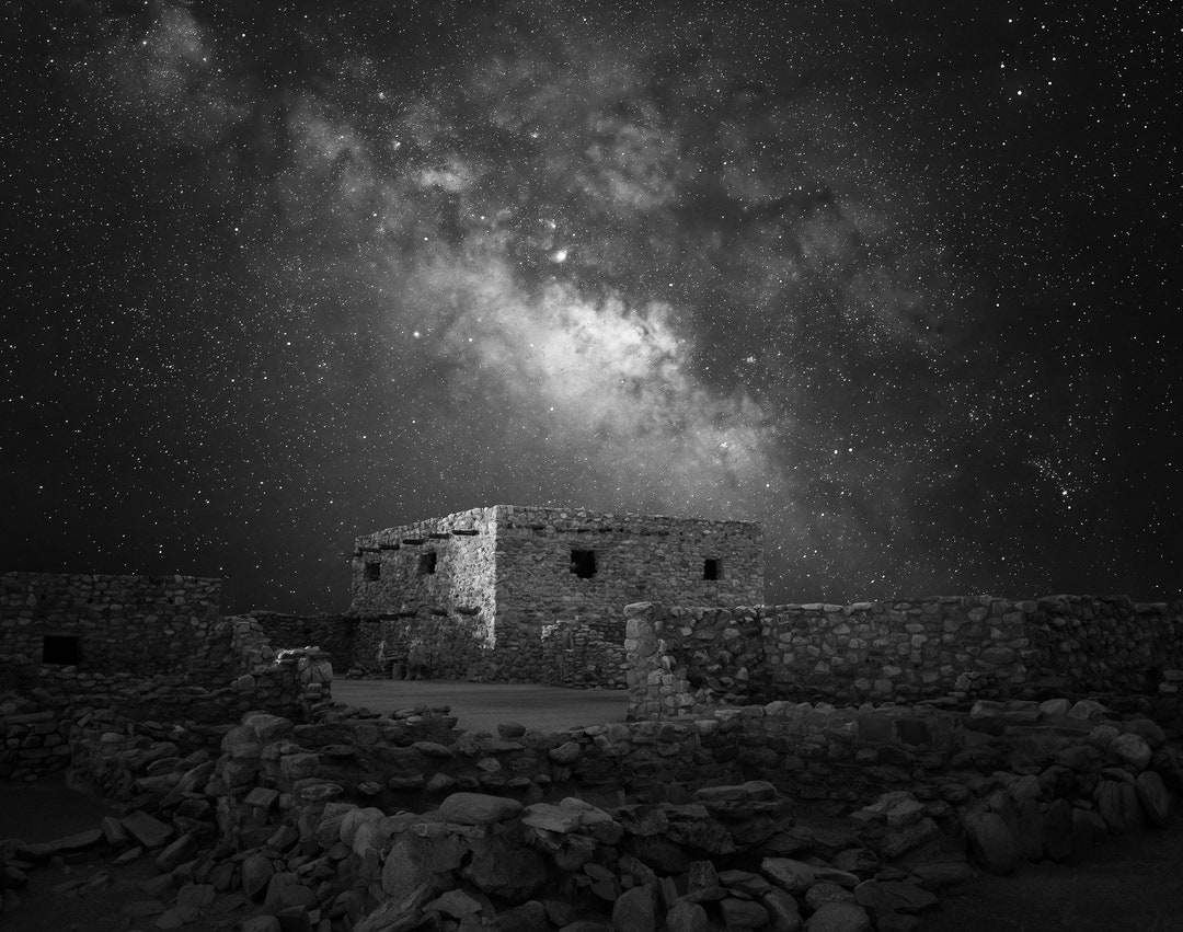 Milky Way Over Besh Ba Gowah Indian Ruin Metal Print, Night Sky Print ...