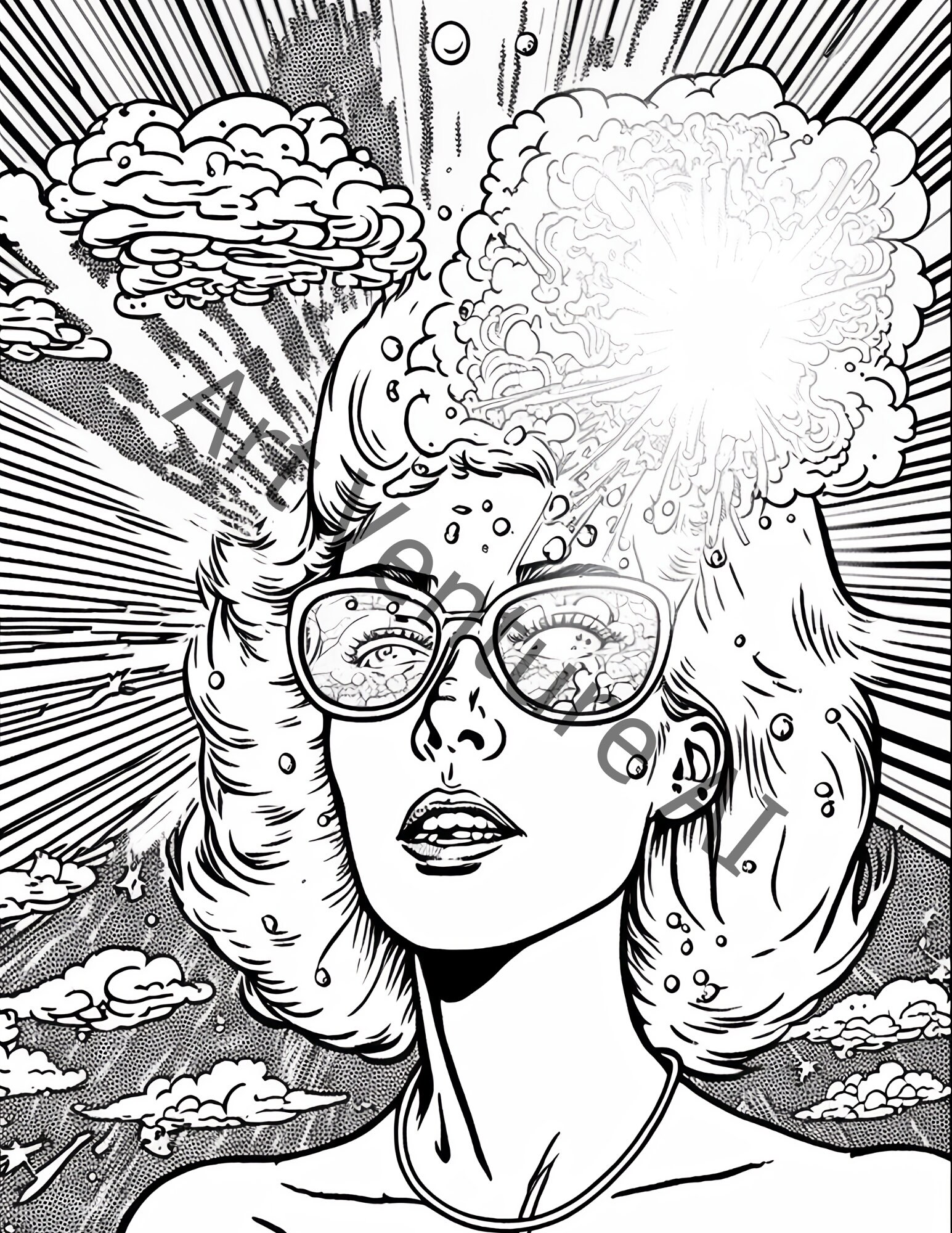 Grayscale Trippy Psychedelic Coloring Book Set 1 | 30 Printable Adult ...