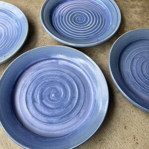 Handmade Ceramic Plate Set, Periwinkle Blue Pottery - Etsy