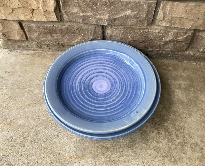 Handmade Ceramic Plate Set, Periwinkle Blue Pottery - Etsy