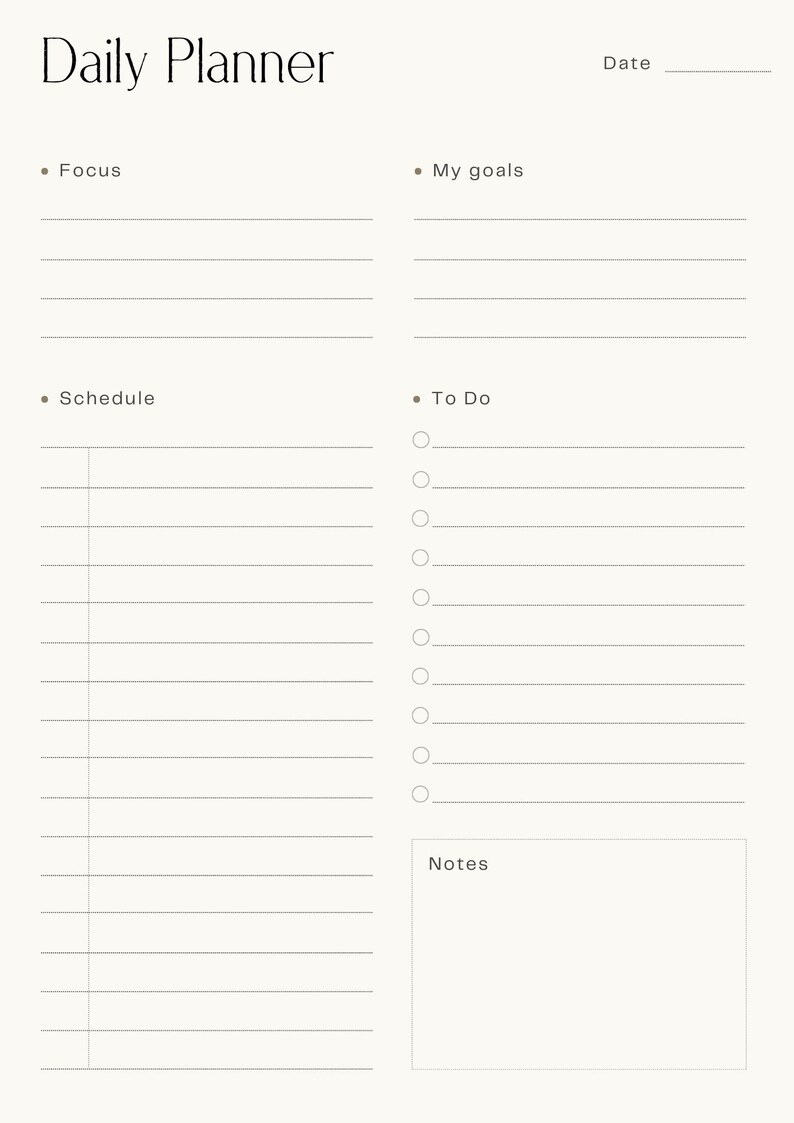 Daily Planner, Todo List, My Goals, Schedule, Notes, Notebook - Etsy