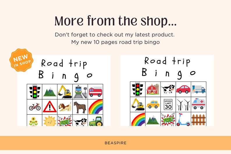 6 Printable Car Bingo Road Trip Bingo for Kids Car Bingo - Etsy