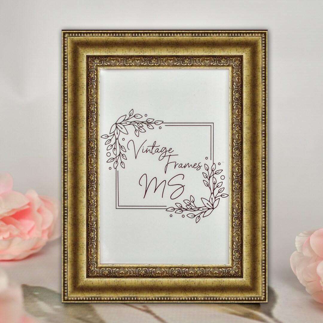 Elegant Vintage Frame. Gold Color. Vintage Style PVC Photo Art Frame. Classic Frame. Custom-made ...