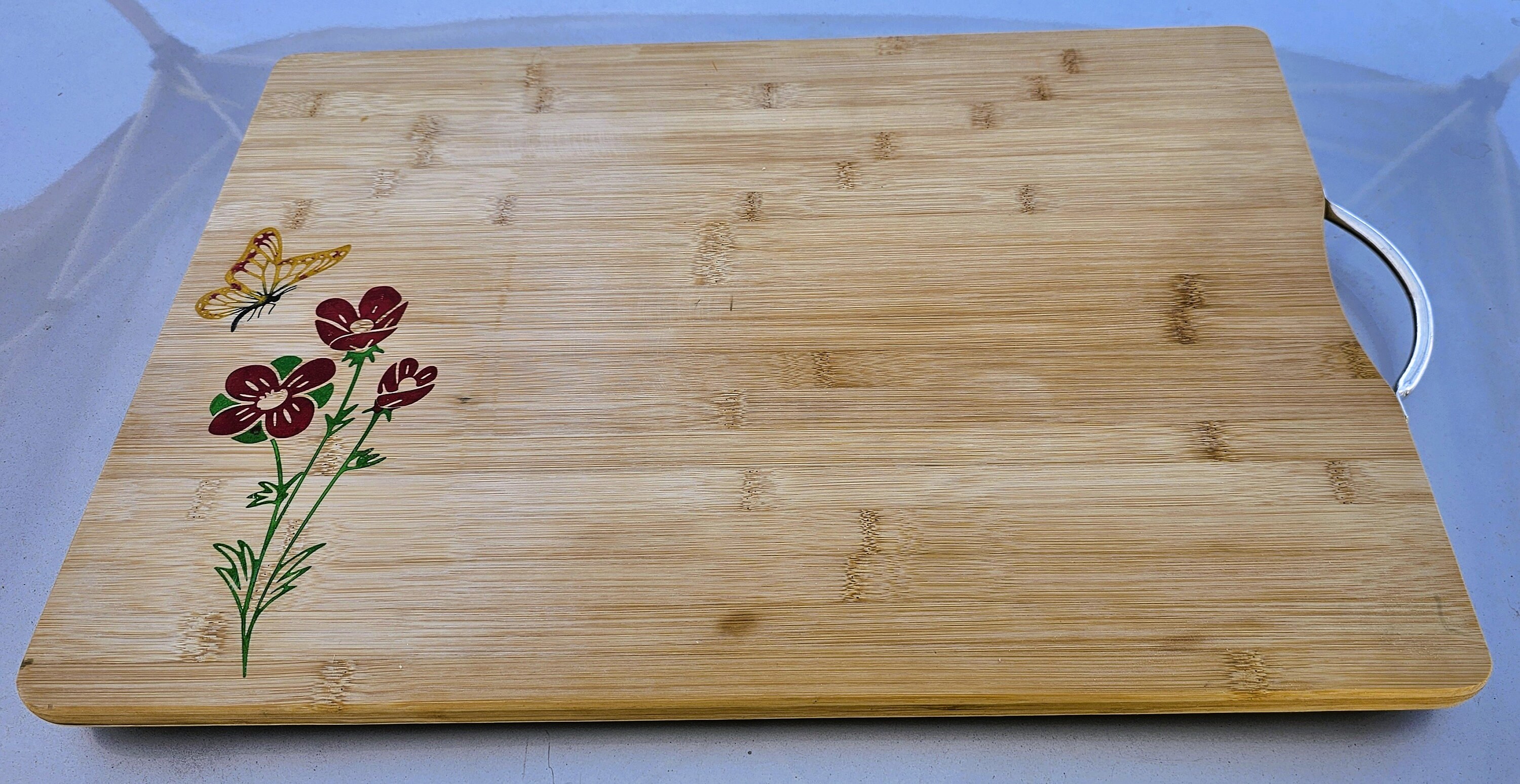 Butterfly and Flower Epoxy Inlay Bamboo Cutting Board - Etsy