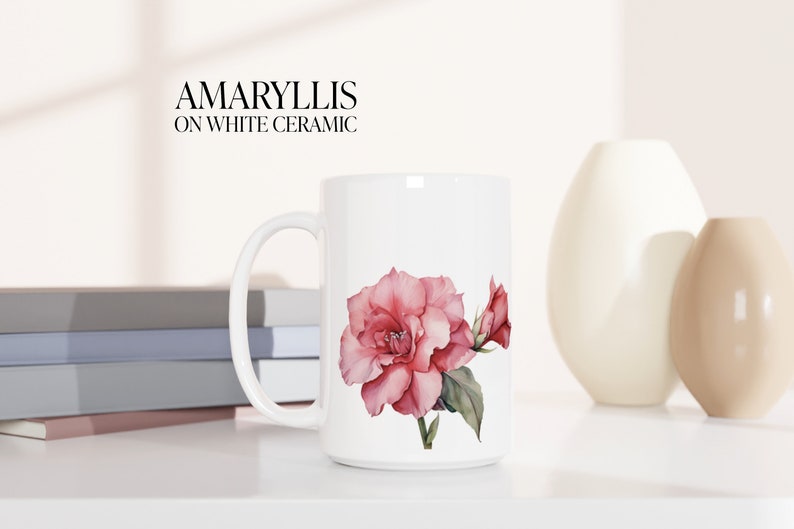 Elegant Floral Mug Set Flower Coffee Mug Flower Tea Cup 11oz Mug 15oz ...