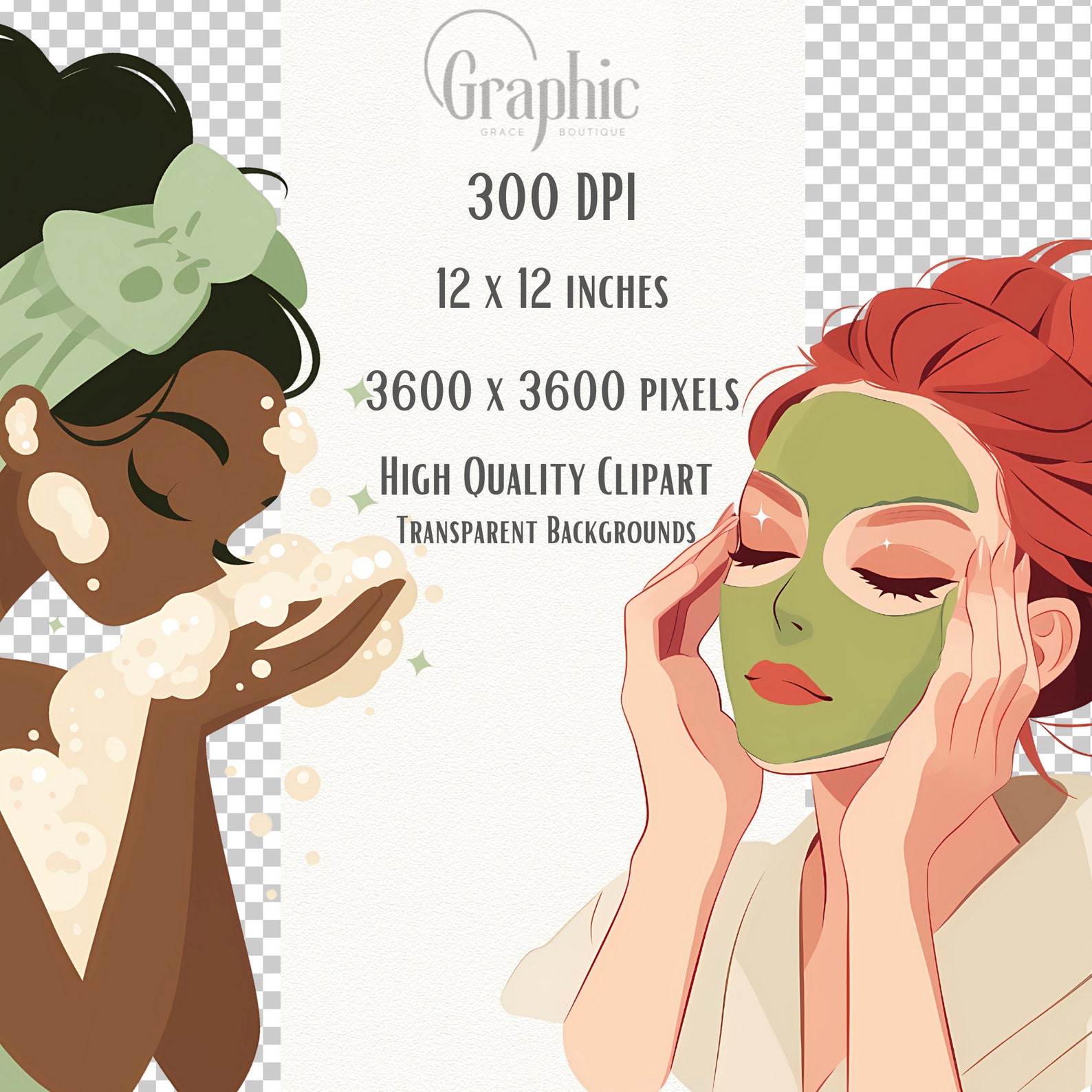 Relaxing Spa Day Clipart – Self Care Illustrations – Calm Wellness ...