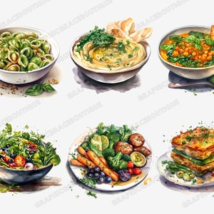 Healthy Meals Digital Clipart Bundle - Healthy Food,whole Food,recipes ...