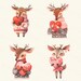 Watercolor Love Deer Clipart, Nursery Clipart, Valentine Animal Couple ...