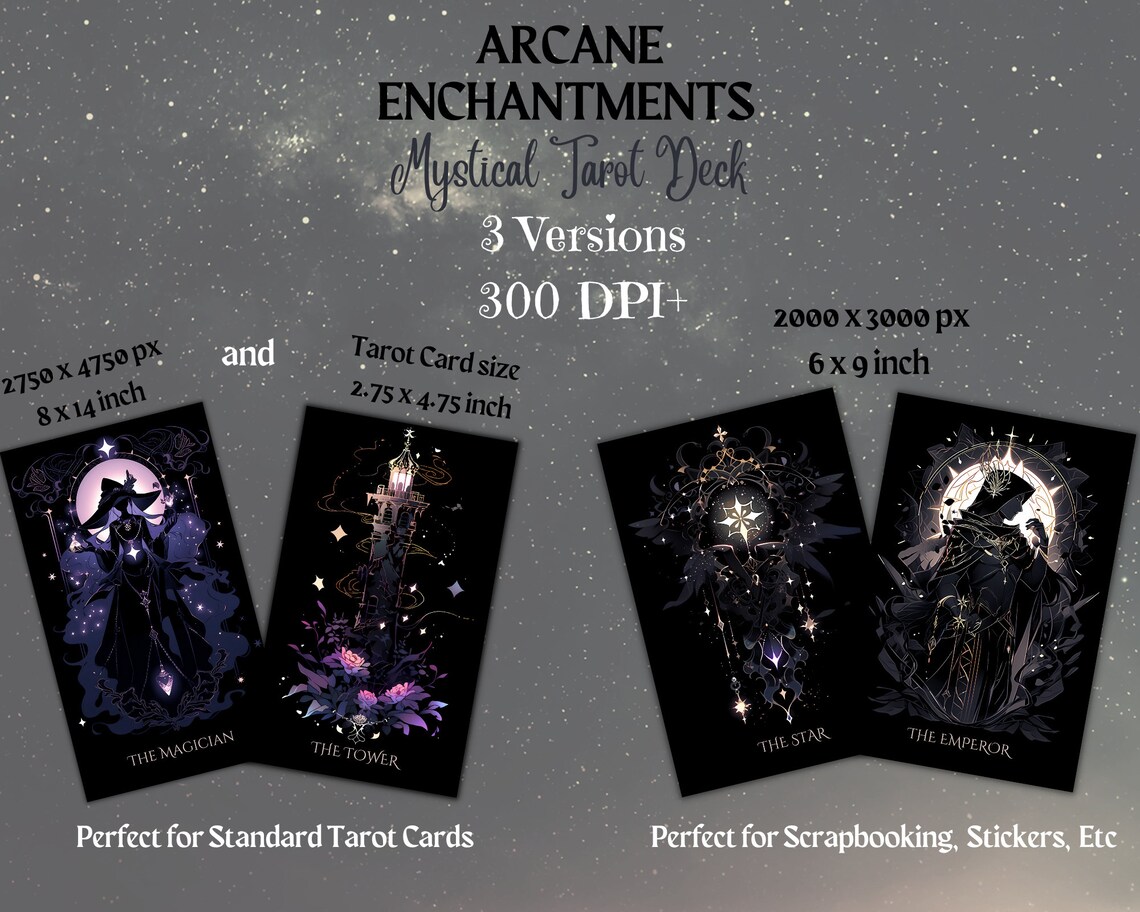 Arcane Tarot Card Illustrations & Clipart high-quality - Etsy