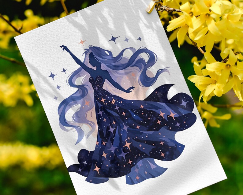 Celestial Witch Theme Clipart Bundle: Watercolor Witches - Etsy