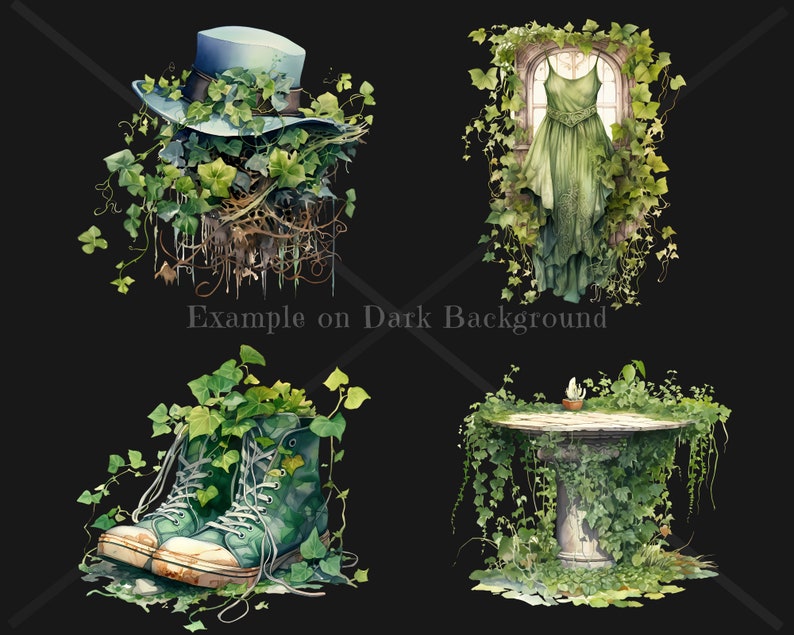 Watercolor Overgrown Nature Clipart Nature Themed - Etsy