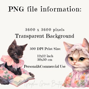 Watercolor Princess Cat Clipart Bundle - Adorable Cats, Cute Dresses ...