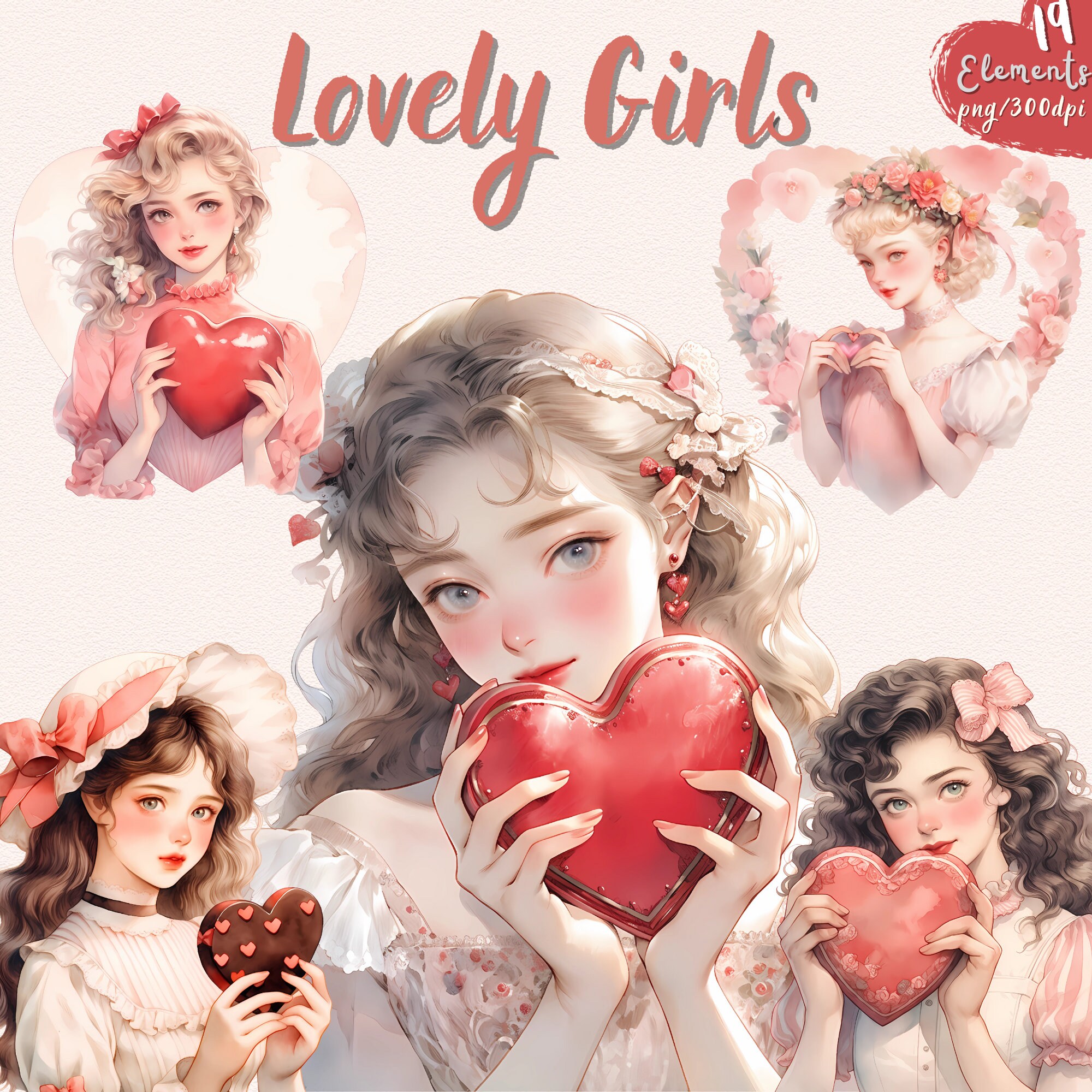 Watercolor Lovely Girls Clipart Lovely Transparent Pngs, Love Day ...