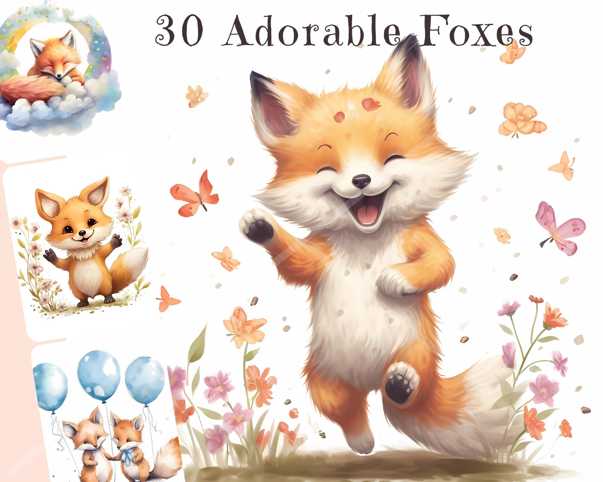Cute Baby Fox Clipart