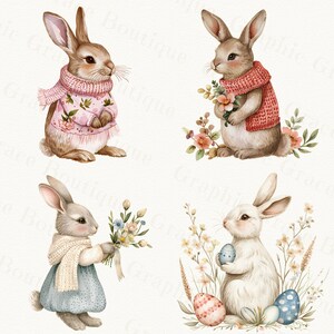 Watercolor Adorable Easter Bunny Clipart -nursery Clipart- Whimsical ...