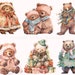 Watercolor Christmas Bears Clipart Bundle: Cute Bears in Winter ...
