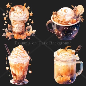 Celestial Autumn Drinks Clipart Bundle | Pumpkin Latte, Autumn Tea ...