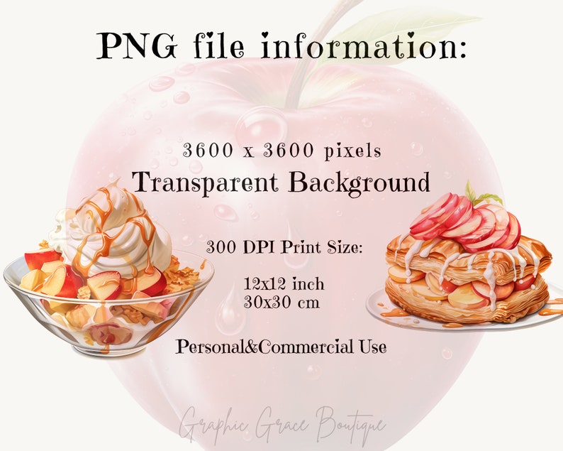 Watercolor Apple Desserts Clipart – Apple Pie, Jam, and Fruits (PNG) - Etsy