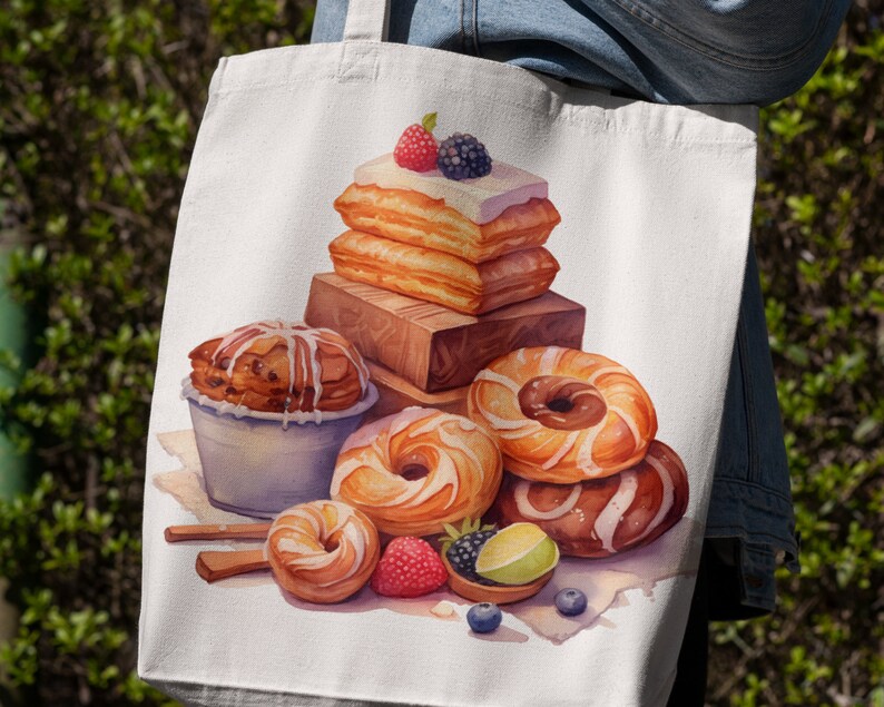 Sweet Bakery Clipart Bundle watercolor Pastries Croissants - Etsy