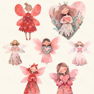 Watercolor Love Fairies Clipart: Valentine's Day PNG (300 DPI) - Etsy