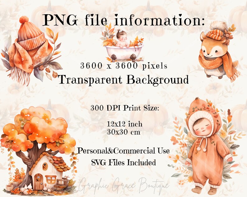 Autumn Watercolor Clipart Bundle 92 Images Cozy Boho Fall - Etsy