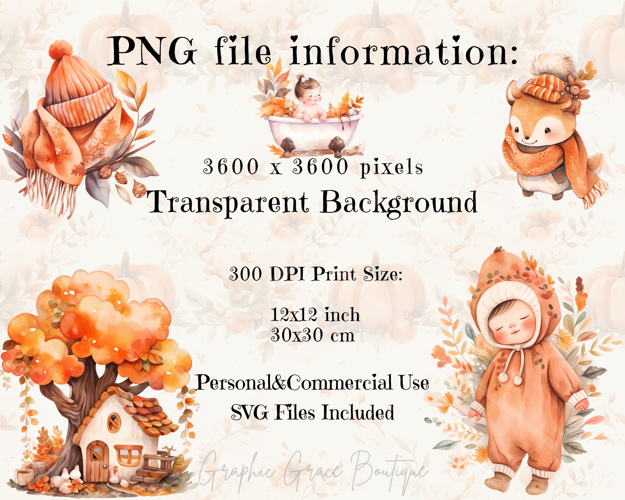 Autumn Watercolor Clipart Bundle 92 Images Cozy Boho Fall - Etsy