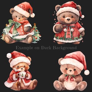 Watercolor Christmas Teddy Bear Clipart Bundle: Teddy Bears in Winter ...