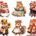 Autumn Squirrels Watercolor Clipart Bundle 26 High-quality Pngs ...
