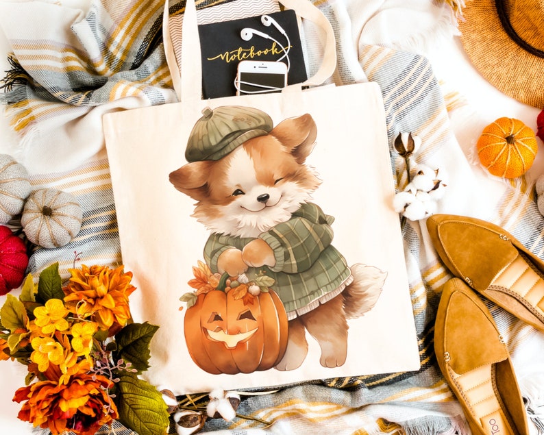 Watercolor Autumn Dogs Clipart: Cute Dogs in Fall Outfits - Etsy